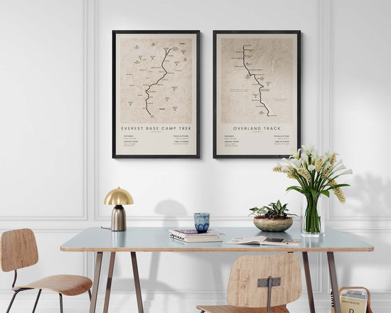 Mount Everest Base Camp Trek Map Poster (EBC Print) – Trail Goals