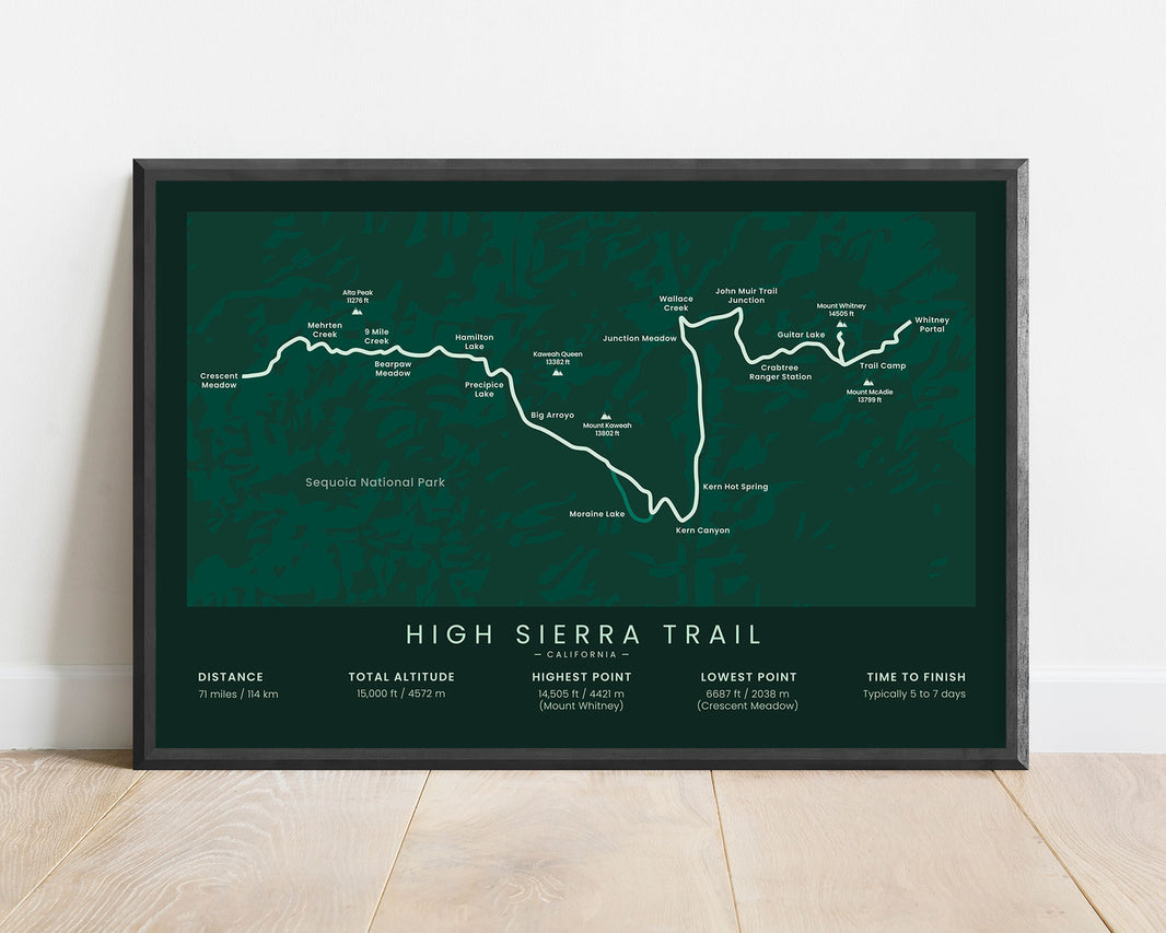 Minimalistic Hiking Map Prints (All) | TrailGoals