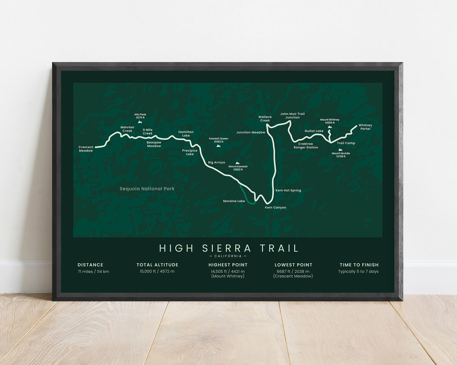 Minimalistic Hiking Map Prints (All) | TrailGoals