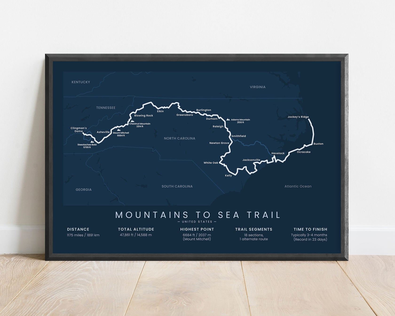 Mountains to Sea Trail Poster (MST, North Carolina)