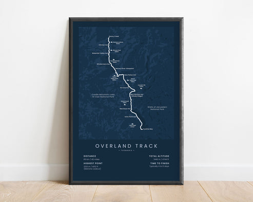 Overland Track (Tasmania, AU) Map Poster | TrailGoals