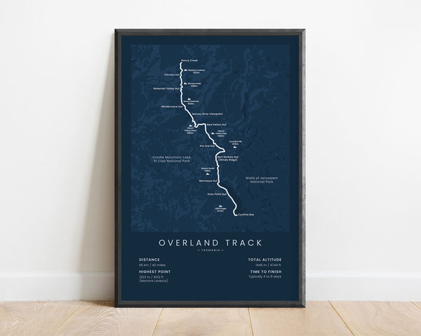 Overland Track (Tasmania, AU) Map Poster | TrailGoals