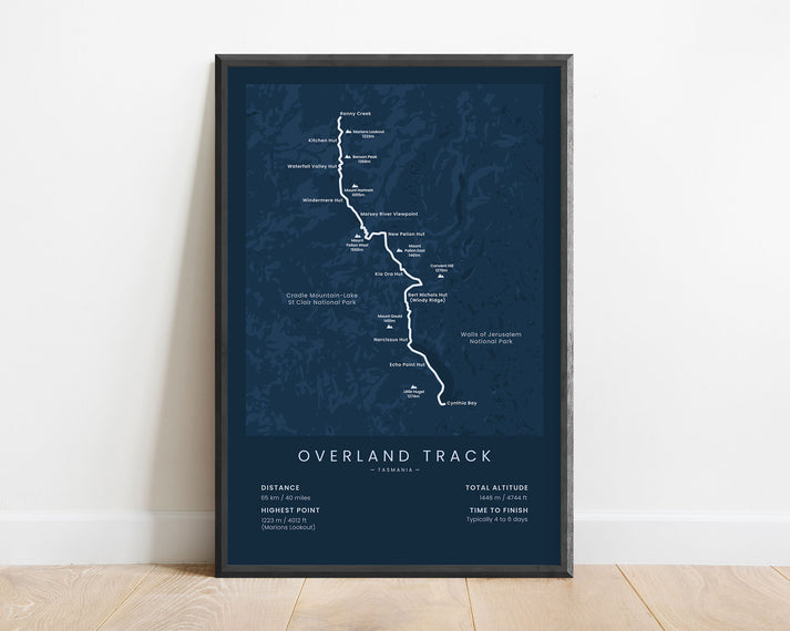 Overland Track (Tasmania, AU) Map Poster | TrailGoals