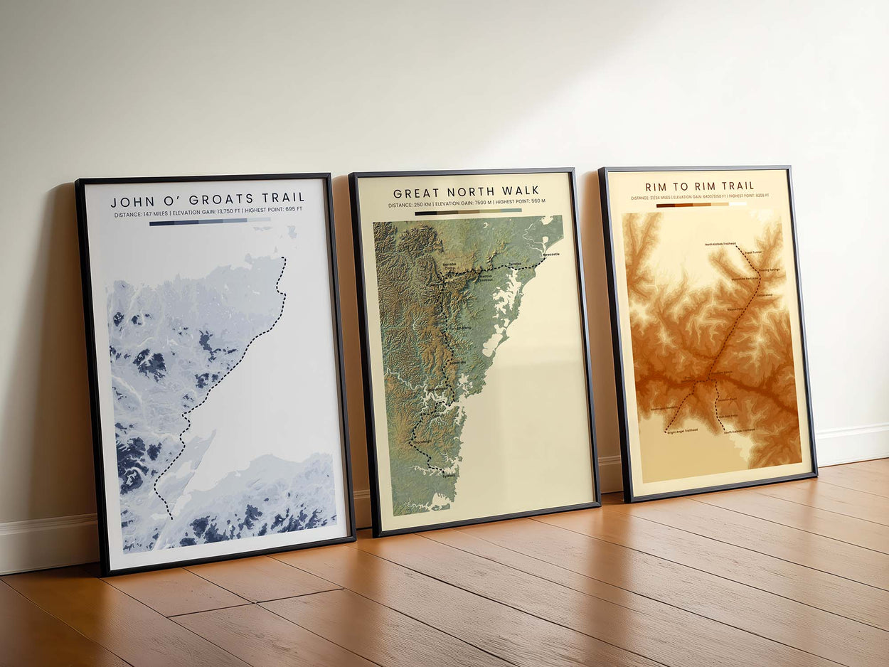 TrailGoals | Minimalistic Hiking Trail Posters – Trail Goals