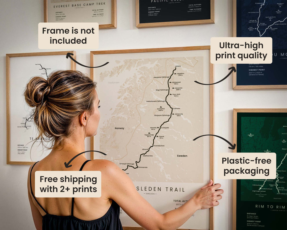 Mount Everest Base Camp Trek Map Poster (EBC Print) – Trail Goals