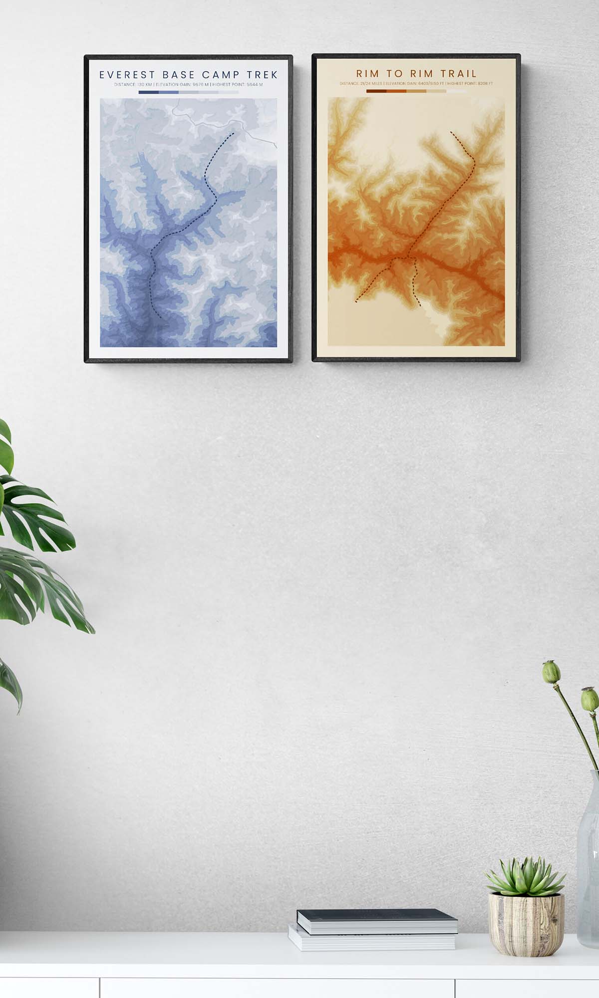 TrailGoals | Minimalistic Hiking Trail Posters